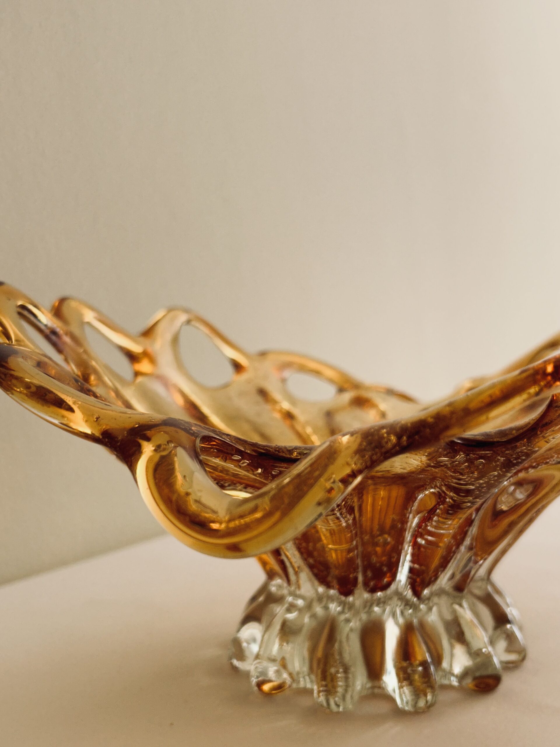 Murano Glass Amber Bowl – Flock Studio